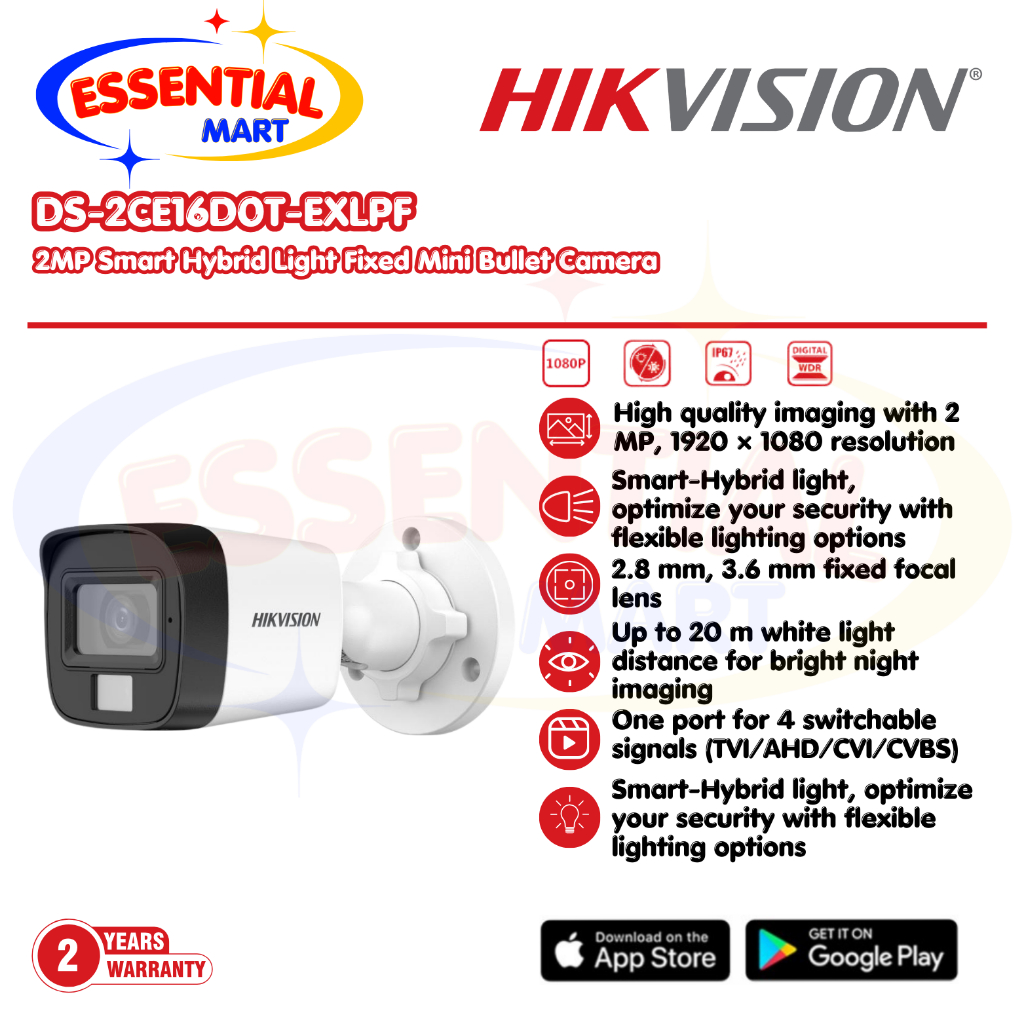 Jual DS-2CE16D0T-EXLPF HIKVISION Turbo HD 2MP Dual Light Outdoor CCTV | Shopee Indonesia