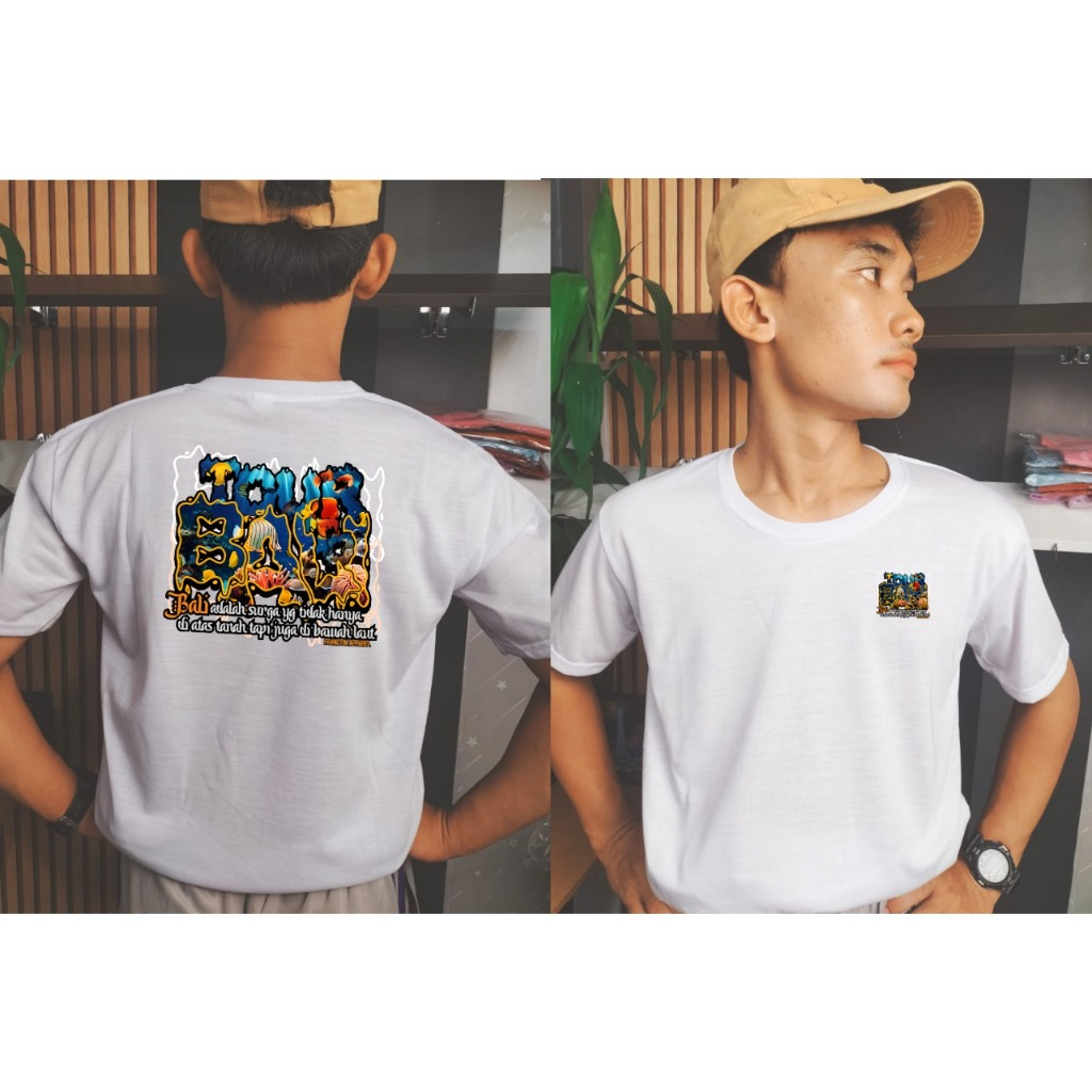 Jual Baju Kaos Motif TOUR BALI Yang bisa di pakai unisex // cowok dan ...