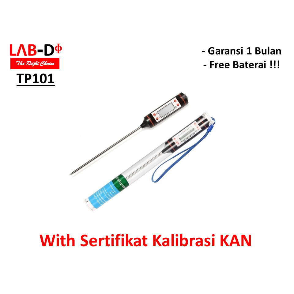 Jual Thermometer Digital LAB-D TP101 Suhu Air Minyak Sawit Cairan With Sertifikat Kalibrasi ...