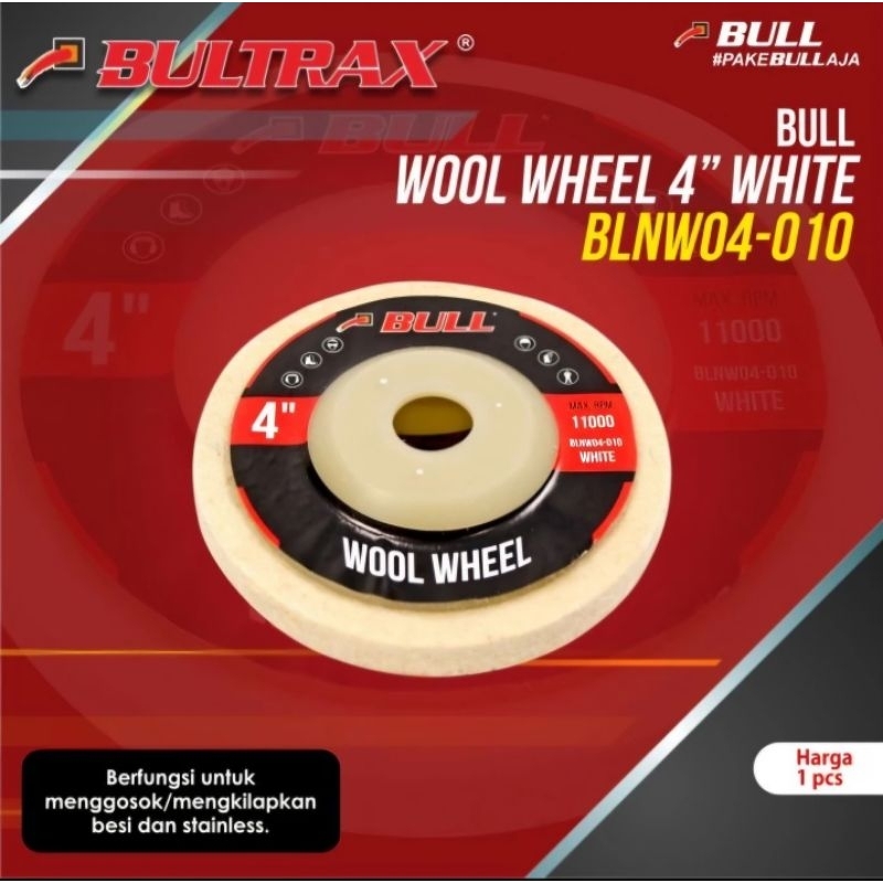 Jual BULL WOOL WHEEL 4" WOOLEN DISC 4 INCH MATA GERINDA POLES STAINLESS ...