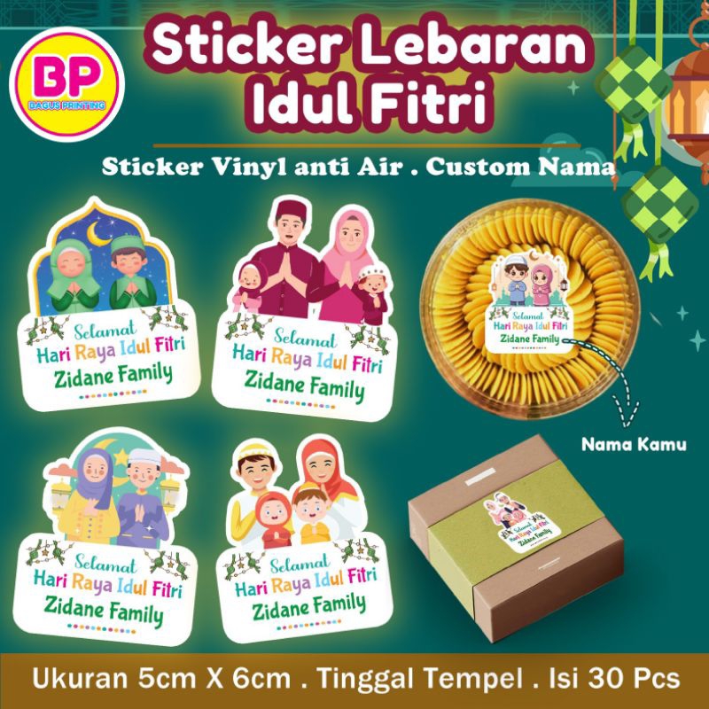Jual Isi 30pcs Stiker Toples Idul Fitri Karakter / Sticker Bento ...
