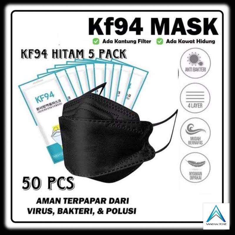 Jual Masker KF94 Korea 50 Pcs (5 Pack) – 4 Ply Anti Virus & Polusi, Nyaman Dipakai | Shopee ...