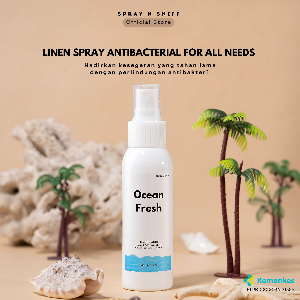Jual SPRAY AND SNIFF OCEAN FRESH LINEN SPRAY ANTI BACTERIAL Size 100 ml ...