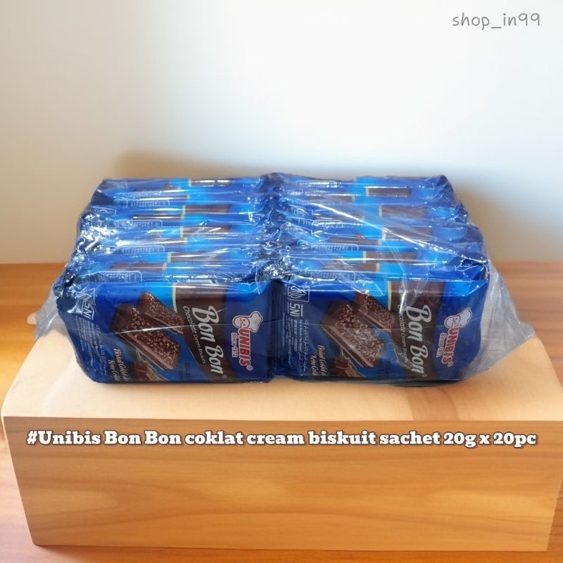 Jual Unibis Bon Bon Coklat Cream Biskuit Sachet 20g x 20pc | Shopee ...