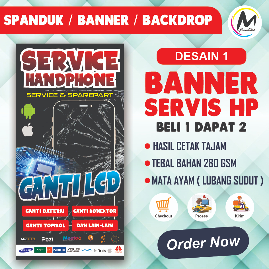 Jual Cetak Banner Servis Hp / Banner Konter / Banner Ganti LCD / Banner ...