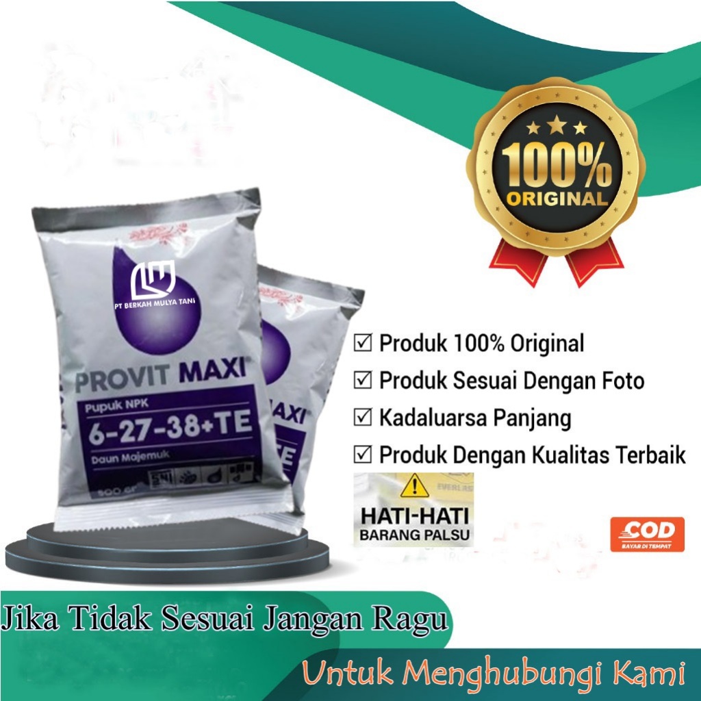 Jual Pupuk NPK Meroke Provit Maxi 6-27-38 + TE 500 Gram Kemasan Pabrik | Shopee Indonesia