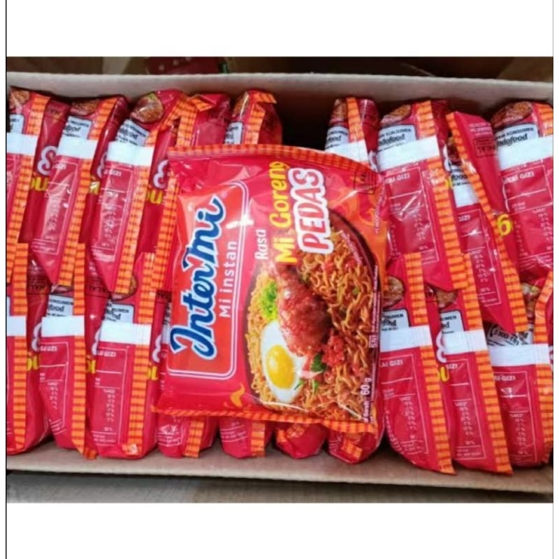 Jual [1 dus] intermie pedas goreng 1 dus isi 40 pcs kemasan 60g ...