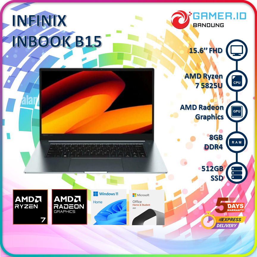 Jual INFINIX INBOOK B15 RYZEN 7 5825U 8GB 512GB 15.6" FHD IPS | Shopee Indonesia