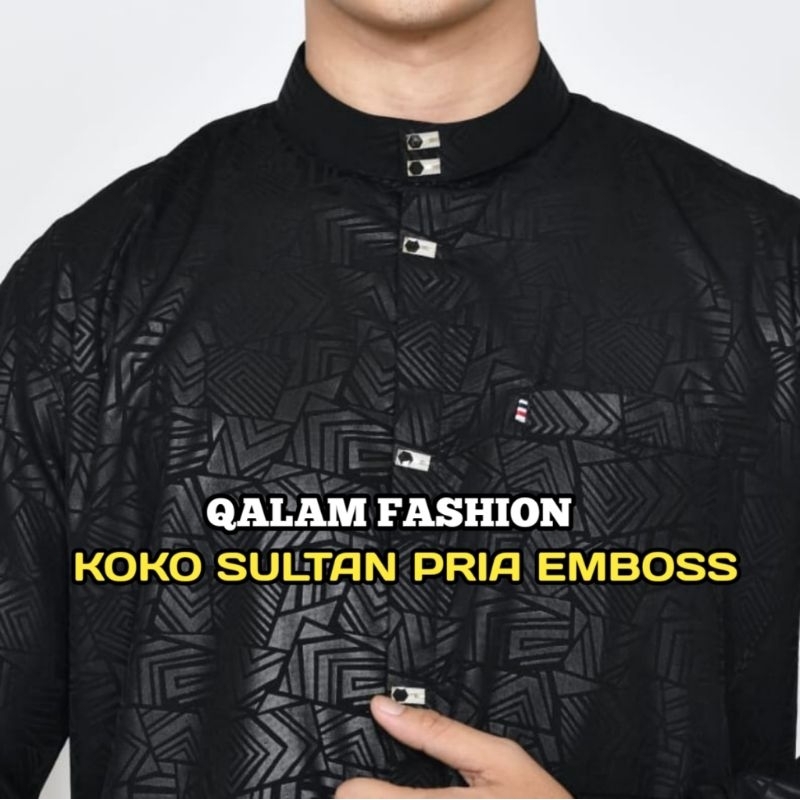 Jual baju muslim pria dewasa Koko pria dewasa sultan baju sultan emboss ...