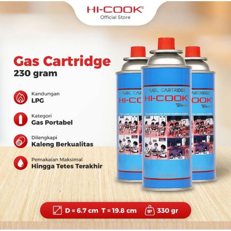 Jual Tabung Gas Portable Cartridge Hi Cook 230 gram ( Instan ) | Shopee ...