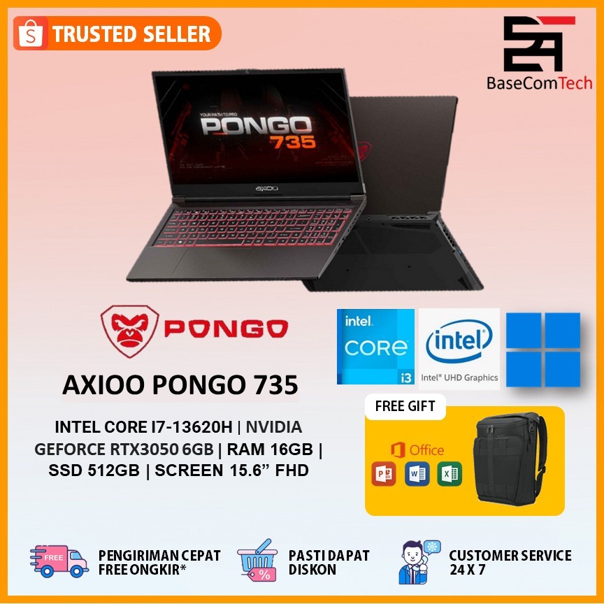Jual Axioo Pongo 735 I7 13620H RTX3050 6GB/ 16GB 512GB 15.6 INCHES FHD ...