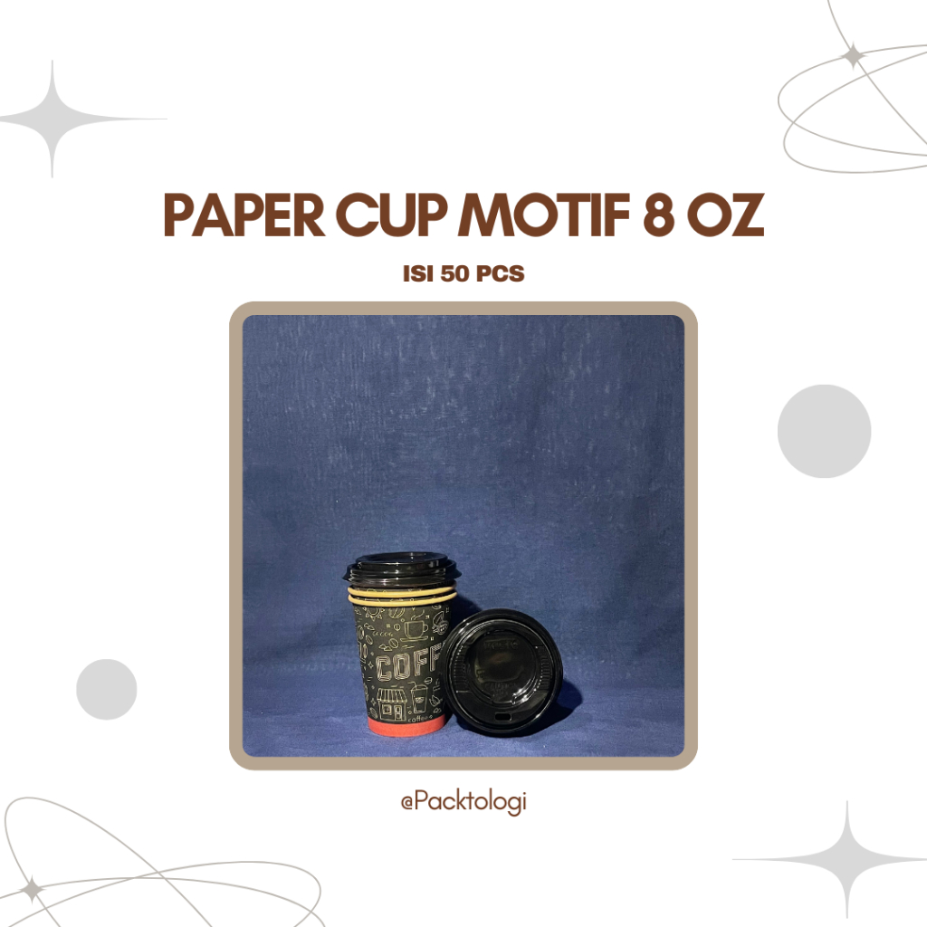Jual Paper Cup / Gelas Kertas / Gelas Kopi Motif 8 Oz Isi 50 pcs | Shopee Indonesia