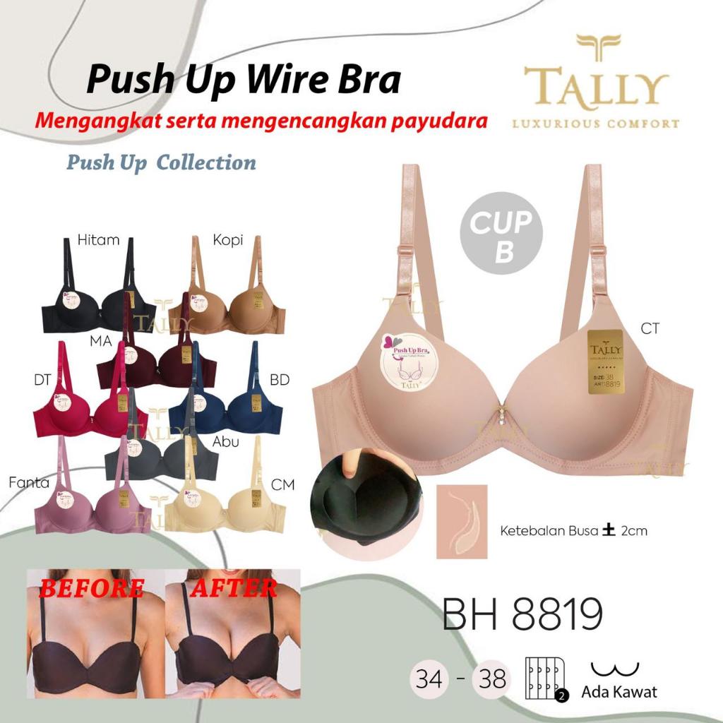 Jual Bra BH TALLY 8819 Kawat Busa Tebal Push Up Kait 2 (Cup A-B) | Shopee Indonesia