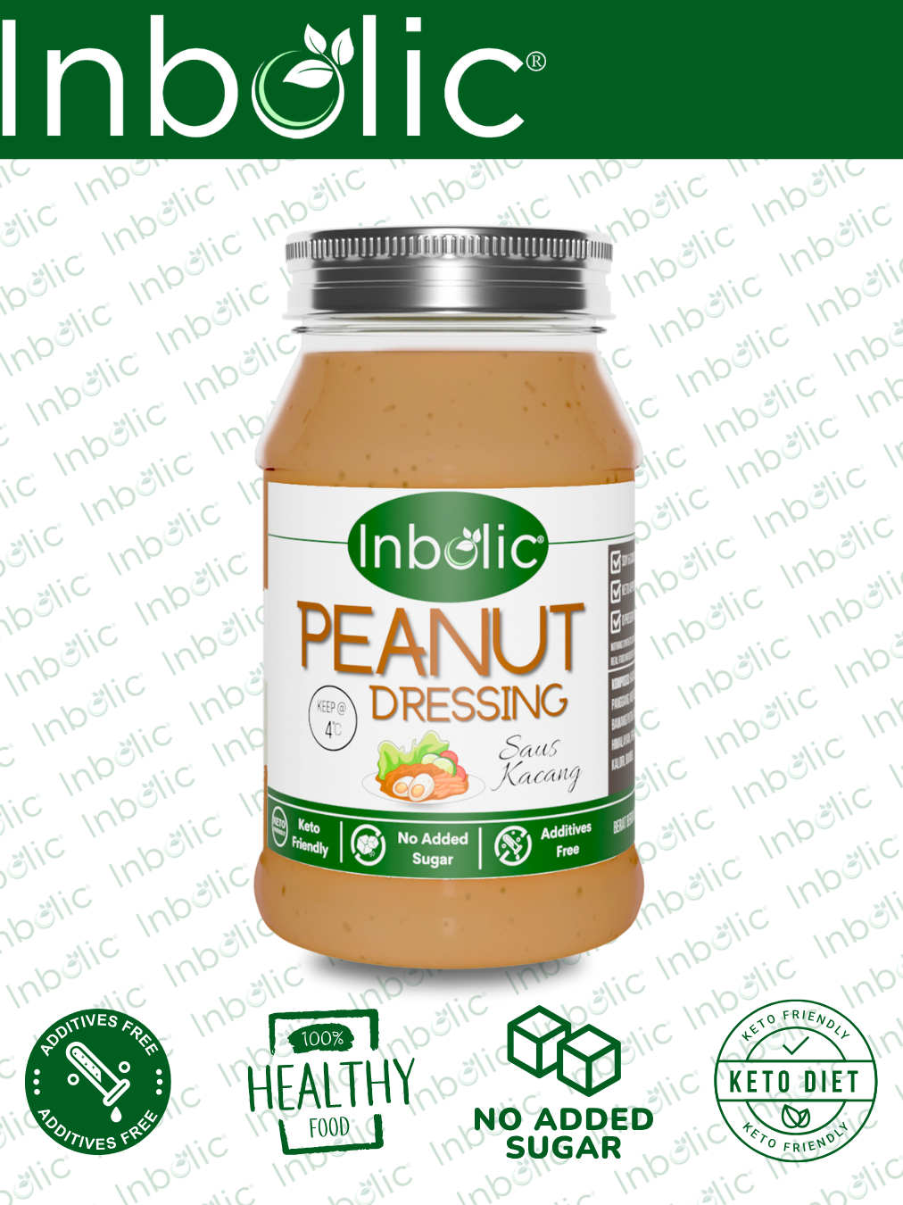 Jual Inbolic Sugar Free Peanut Dressing | Saos Bumbu Kacang Bebas Gula ...