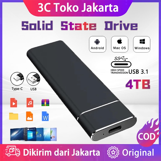 Jual SSD Laptop Portable SSD Eksternal dengan Kapasitas 4TB dan Kecepatan Tinggi USB 3.0 C ...