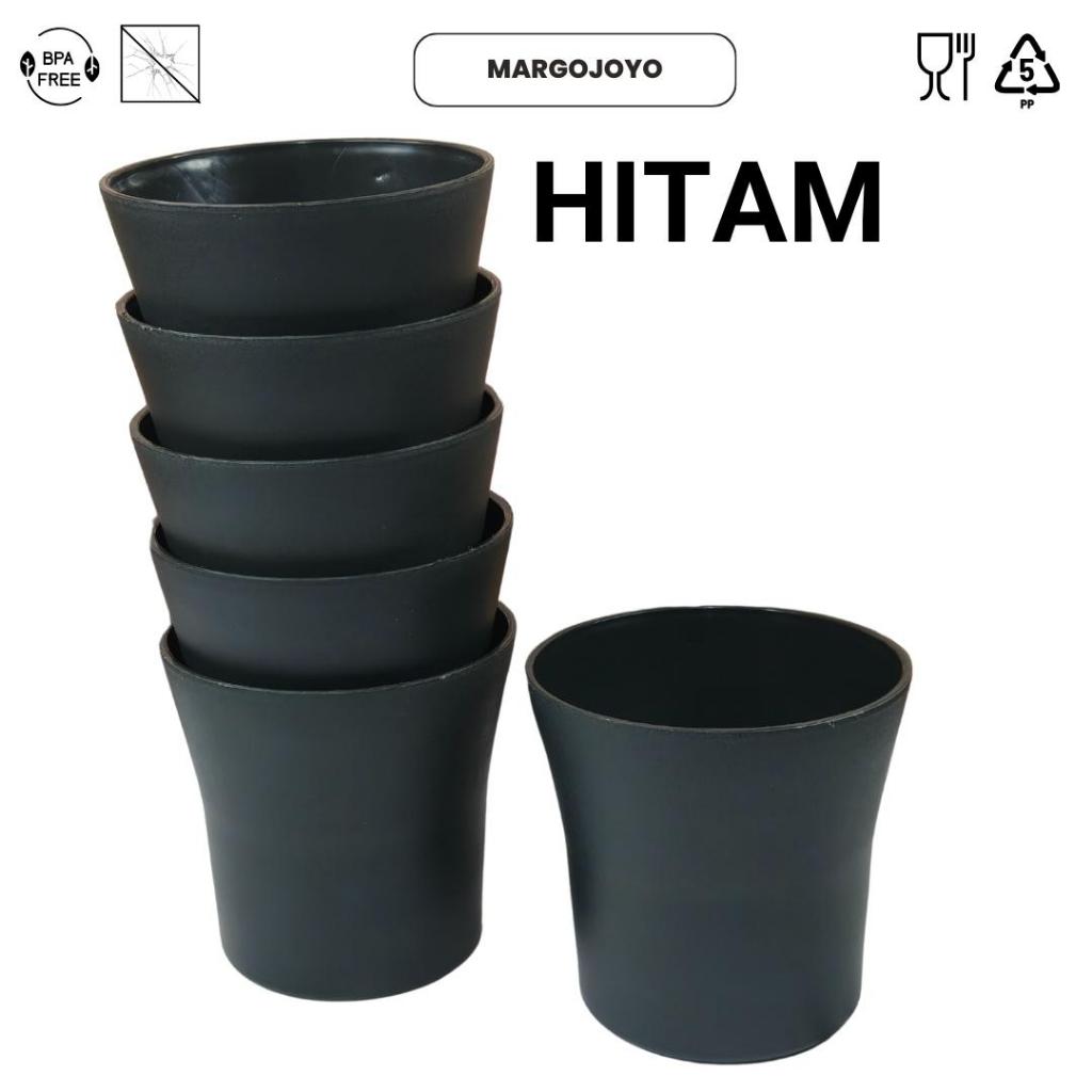 Jual GELAS SEMI MELAMIN 12PCS (1 LUSIN) WARNA HITAM | Shopee Indonesia