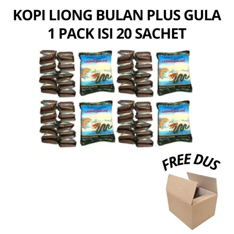 Jual Kopi Liong Bulan (Gula + Kopi) 1 Pack Isi 20 Sachet / 20 Pcs ...