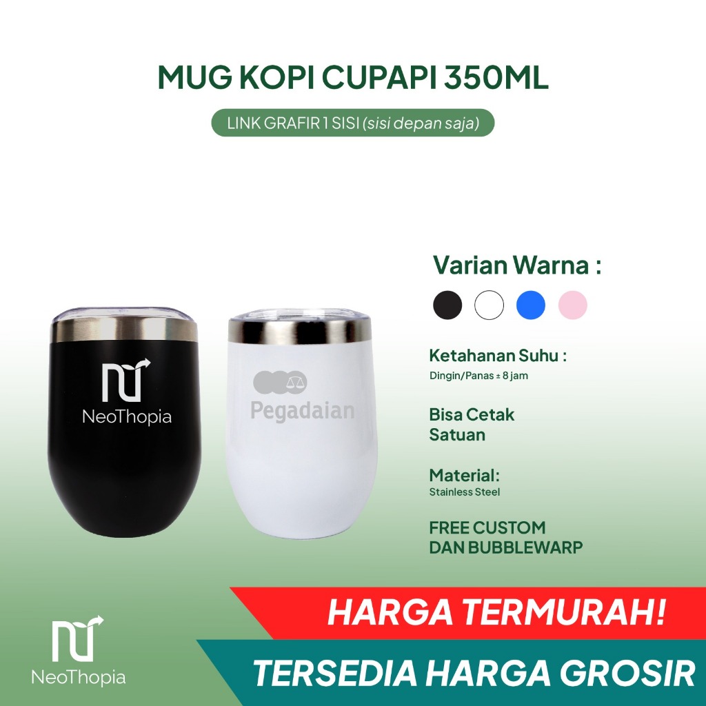 Jual Mug Teh Egg Custom 350ml Cupapi Coffe Stainless Cetak Laser Grafir ...