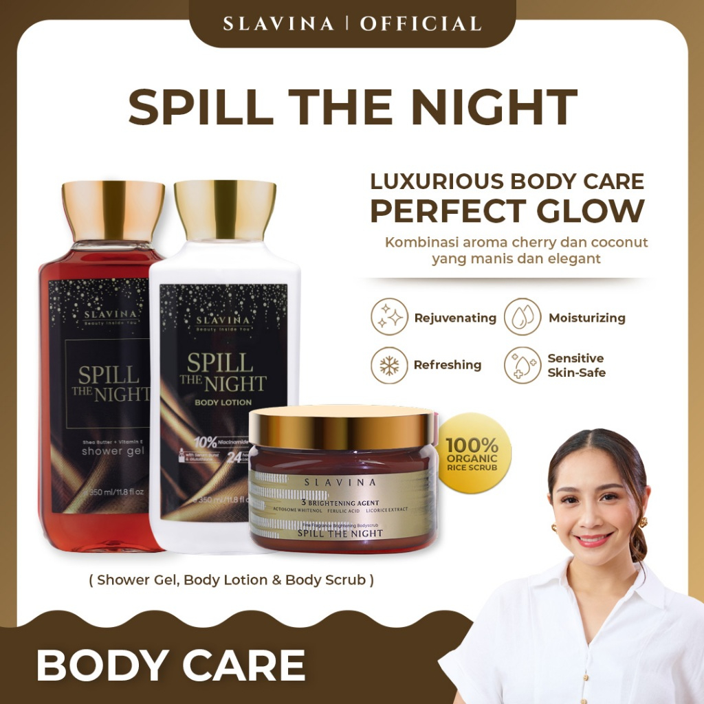 Jual SLAVINA Paket Body Care Spill The Night | sabun hand body lotion ...