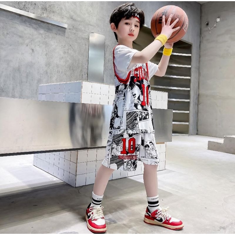 Jual Kids Basketball Uniform Slam Dunk Edition - Jersey / Baju Basket ...