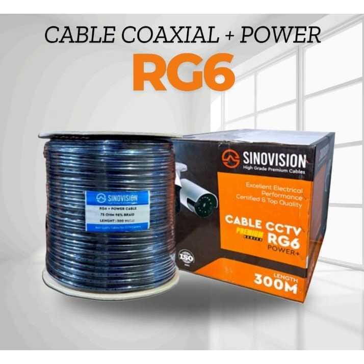 Jual Kabel RG6 Sinovision 50M RG6+POWER Coaxial Cable Kabel Cctv ...