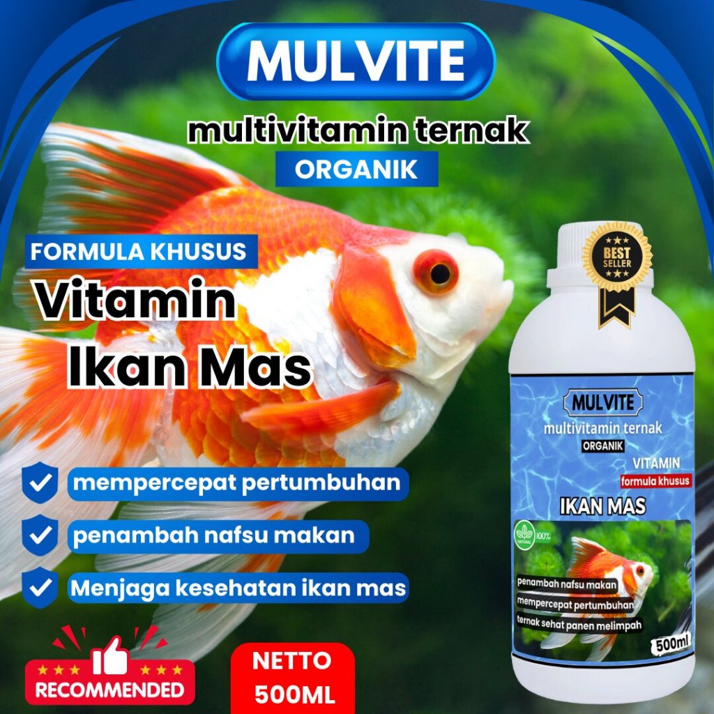 Jual MULVITE IKAN MAS Vitamin Ikan MAS, Cepat Besar, Penambah Napsu Makan, anti parasit, panen ...