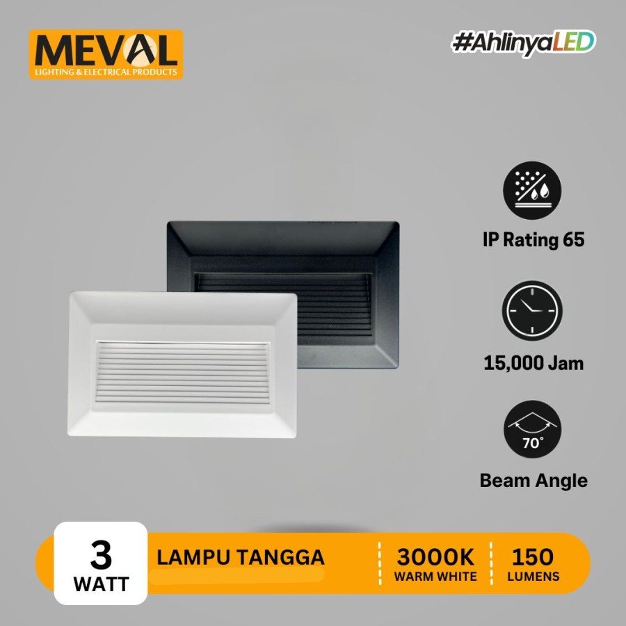 Jual MEVAL Lampu Tangga LED Step Light LED Kuning PUTIH | Shopee Indonesia
