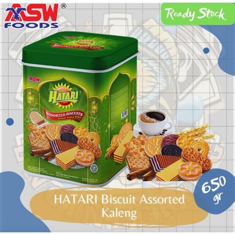 Jual Hatari Assorted Biscuits Kue Kaleng Lebaran Segi Empat 650gr ...