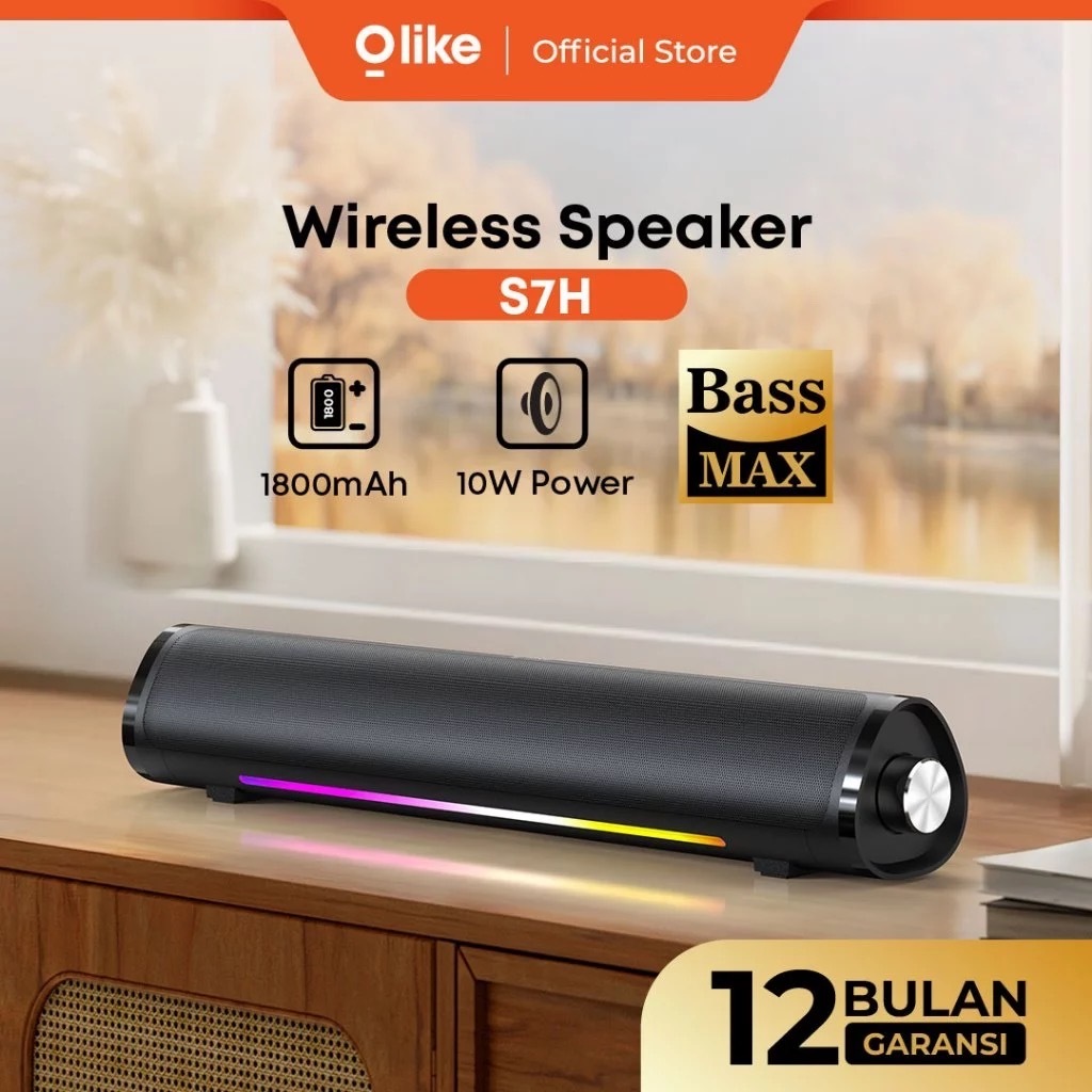 Jual OLIKE S7H Speaker Bluetooth S7H + LED Input USB/TF/AUX 1800mAh ...