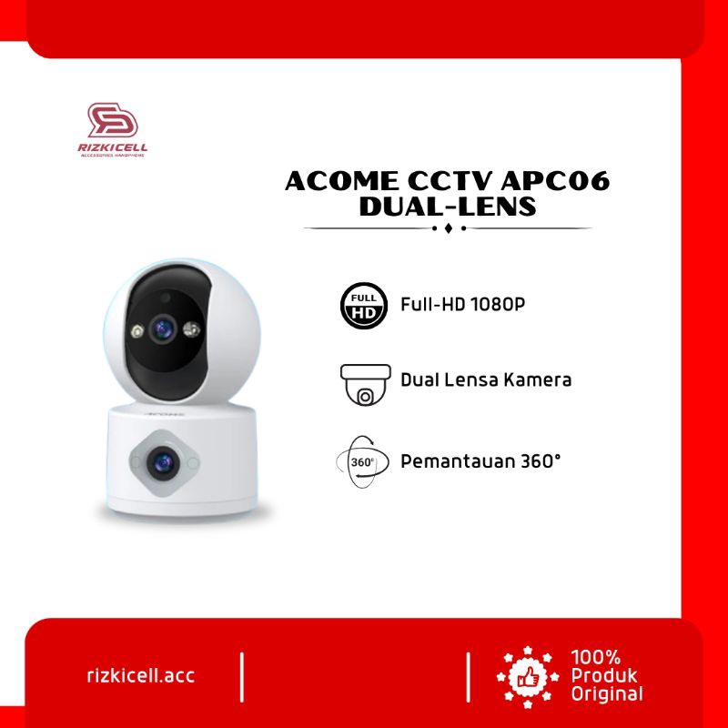 Jual Acome APC06 Dual-Lens Smart PTZ Camera CCTV Wifi Audio FullHD ...