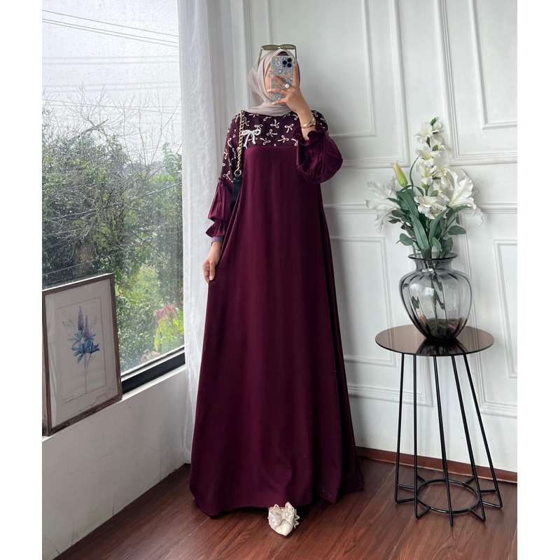 Jual GAMIS LENGAN PANJANG BAHAN RAYON PREMIUM / MIDI DRESS KEKINIAN ...