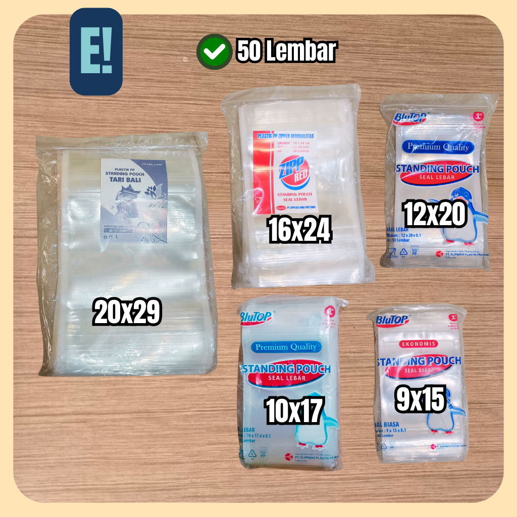 Jual Plastik Standing Pouch Ukuran 9x15, 10x17, 12x20, 16x24, 20x29 isi ...