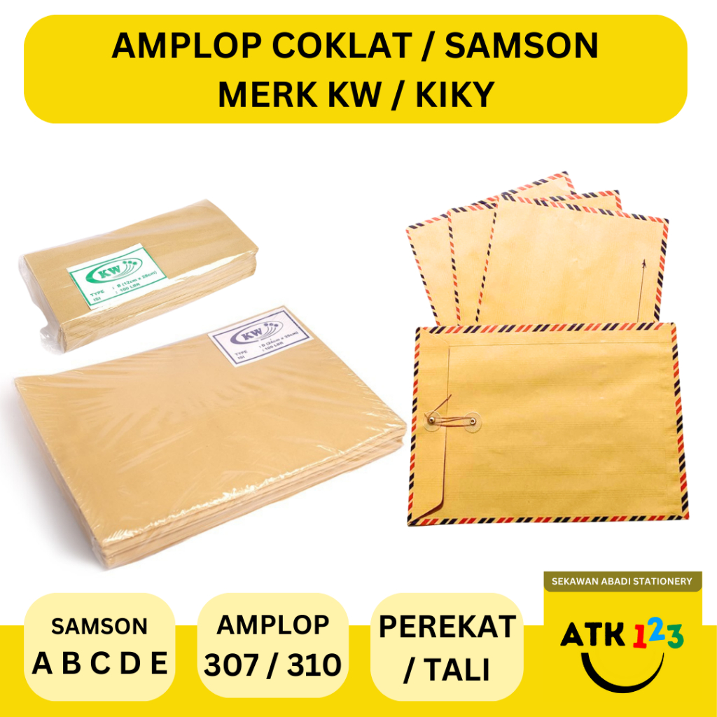 Jual kw Amplop Coklat Dokumen / Amplop Samson A B C D E / Amplop Coklat ...