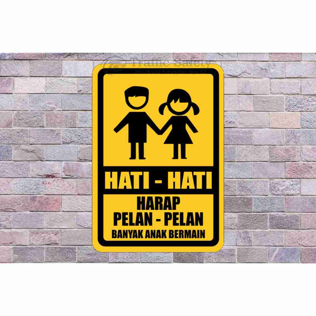 Jual Rambu harap pelan pelan banyak anak bermain 30x40 cm - Plat ...
