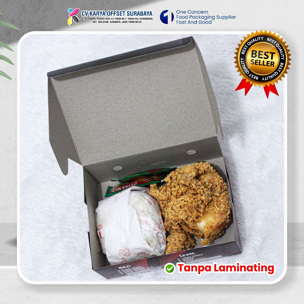 Jual Box Ayam Geprek Motif Isi 50 Pcs / Kemasan Ayam Goreng/ Kotak Ayam ...