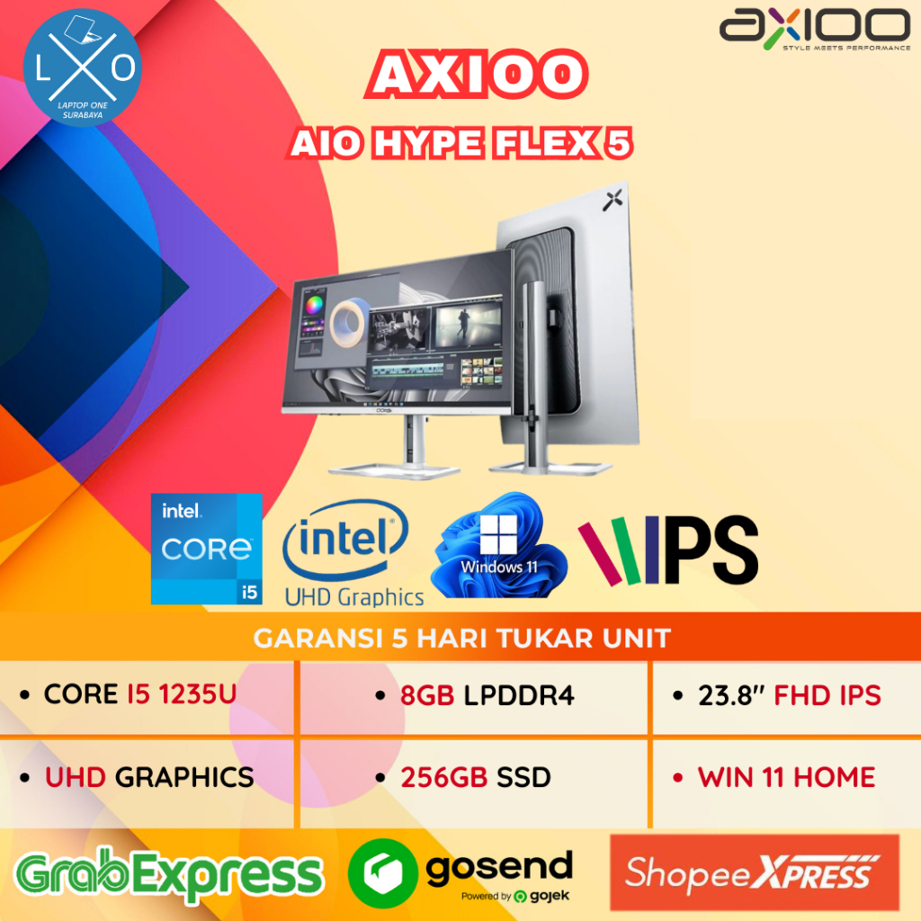 Jual AXIOO AIO HYPE FLEX 5+ Core I5 12450H 16GB 512GB Windows 11 23.8FHD IPS WHT | Shopee Indonesia