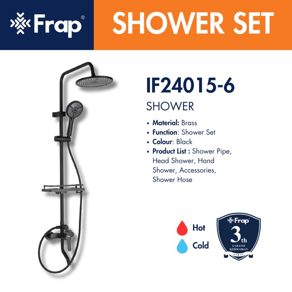 Jual FRAP IF24015-6 Shower Set With RAINSHOWER (Black) | Shopee Indonesia