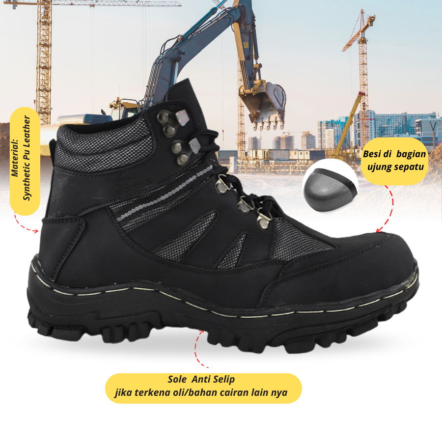 Jual Sepatu boots safety Armor Pria Proyek Kerja Lapangan Turing Hiking ...