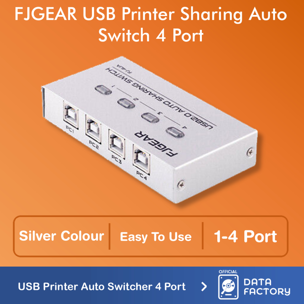 Jual USB Auto Switch 4 Port Printer USB 2.0 FJGEAR Automatic Data Sharing 4Ports | Shopee Indonesia