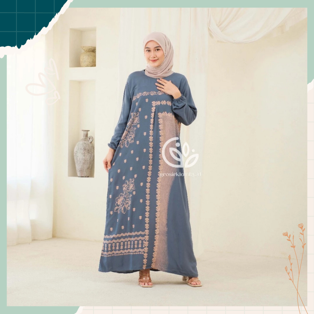 Jual Gamis Etnik Kaftan Abaya Vionita Dress motif Batik Adem Nyaman ...