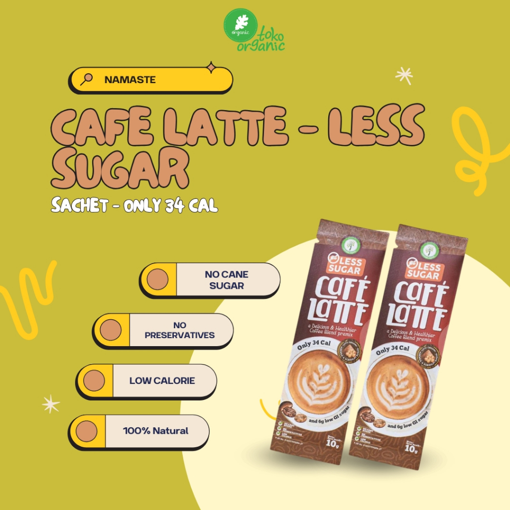 Jual Namate Sachet Cafe Latte Less Sugar (10gr/Sachet) | Coffe Latte ...