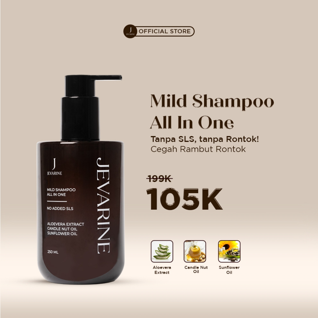 Jual Jevarine Mild Shampo All in One - Shampo Non SLS Membantu Mengurangi Rambut Rontok dan ...