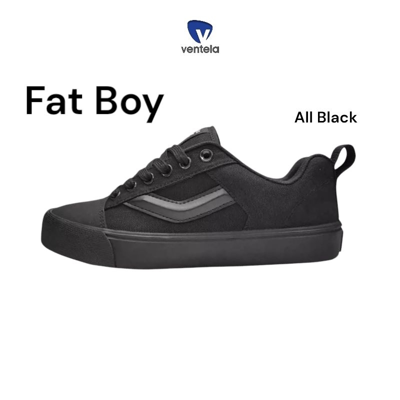 Jual Ventela Fat Boy All Black Original/Sepatu Sneakers Pria dan Wanita ...
