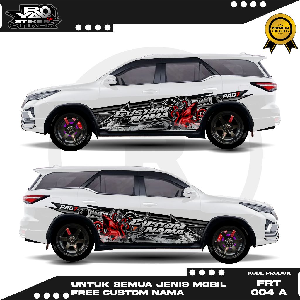 Jual FRT 004 -DECAL STIKER MOBIL FORTUNER HILUX STRADA TRITON PAJERO ...