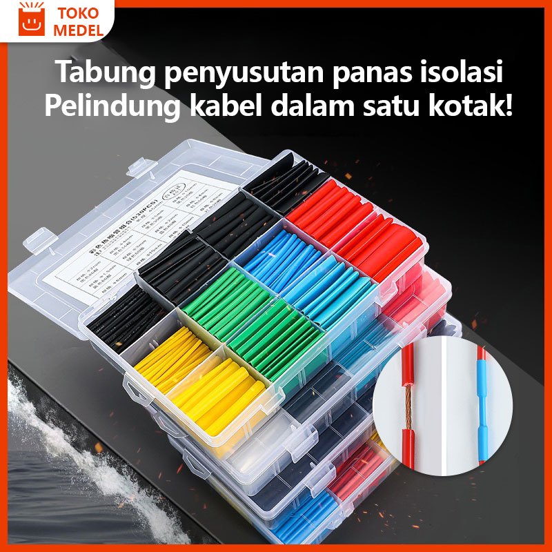 Jual 164 pcs kotak tabung susut panas warna listrik tegangan rendah set ...