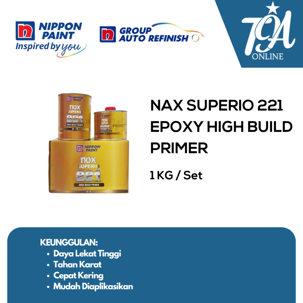 Jual NIPPON PAINT AUTO REFINISH Nax Superio 221 Epoxy Primer High Build 1 KG | Shopee Indonesia