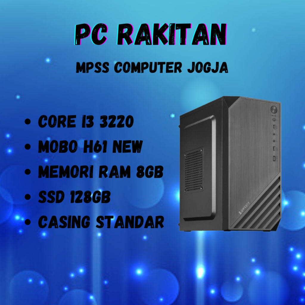 Jual PC Komputer CPU Rakitan Core I3 3220 RAM 8GB SSD 128GB Casing Standar Siap Pakai Admin ...