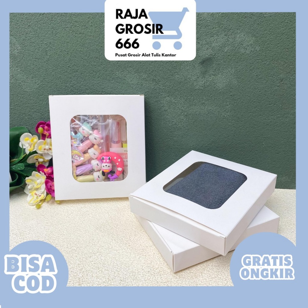Jual PACKAGING BOX HIJAB PUTIH MIKA POLOS 17 X 3 X 17 CM MN-1802 ...