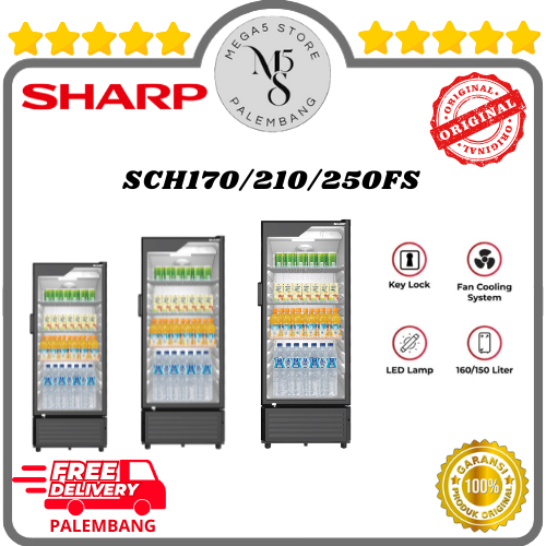 Jual Showcase Cooler Sharp SCH170FS / SCH210FS / SCH250FS Kulkas Lemari ...