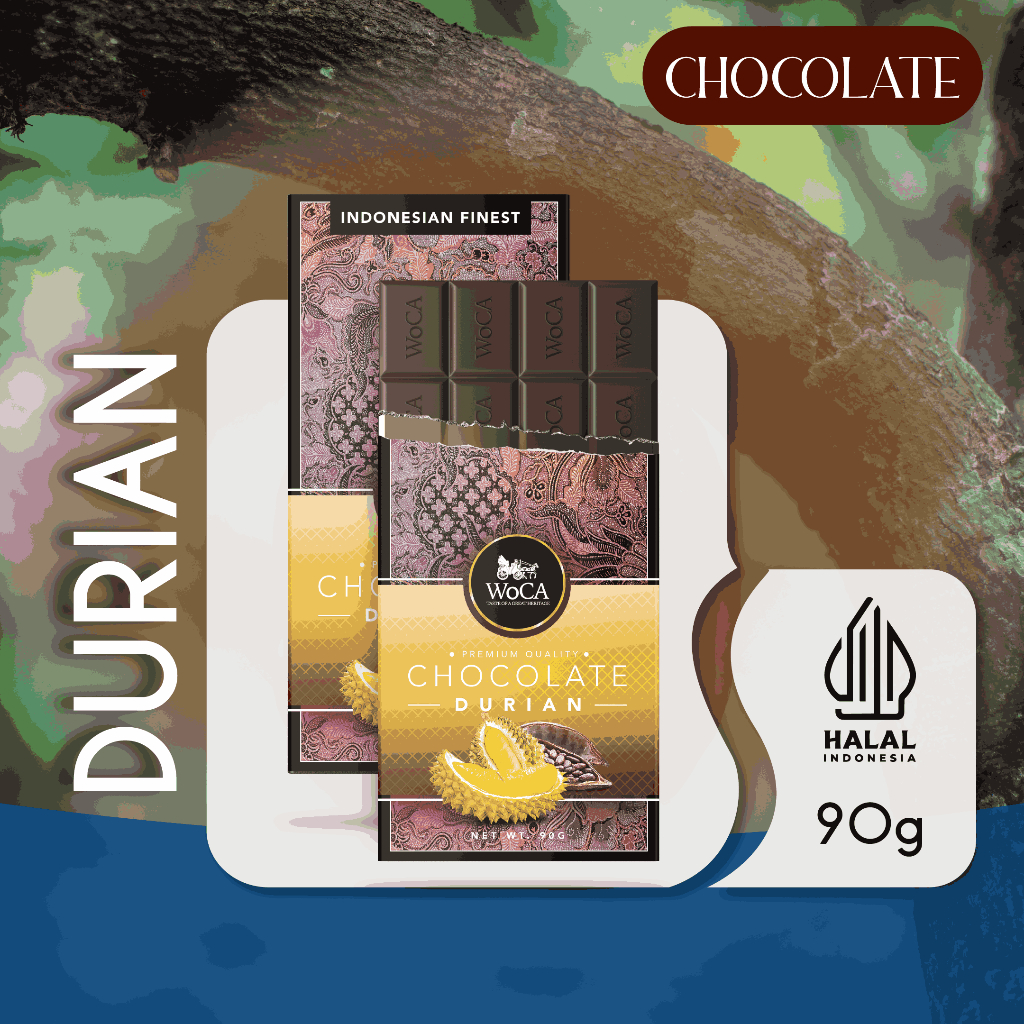 Jual WoCA Coklat Durian Premium Chocolate 90 gram | Shopee Indonesia